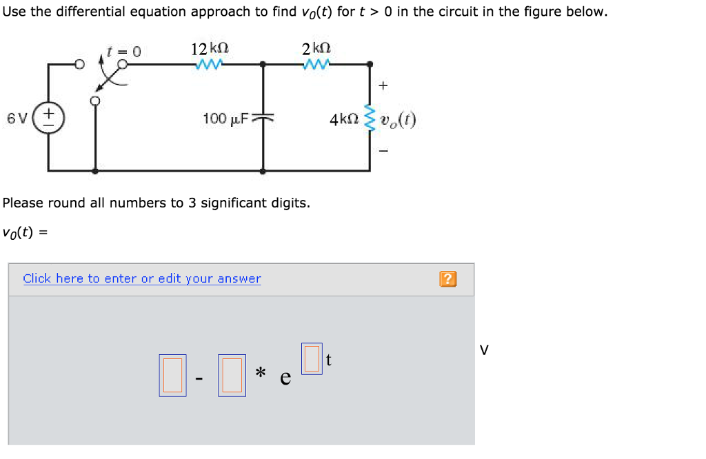 Solved Use the differential equation approach to find volt) | Chegg.com