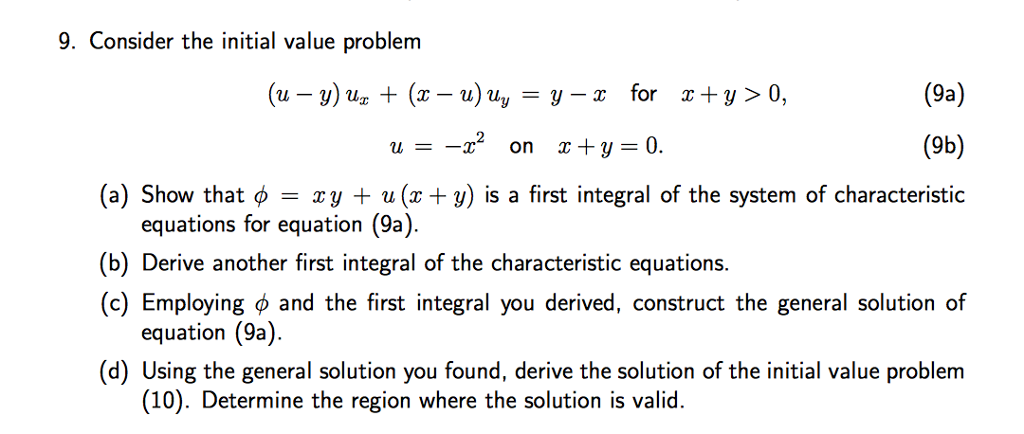 Solved 9. Consider the initial value probl (9b) (a) Show | Chegg.com