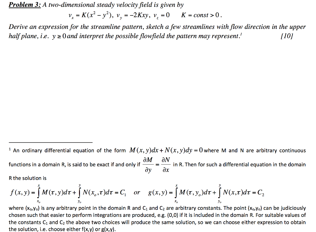 Solved A two-dimensional steady velocity field is given by | Chegg.com