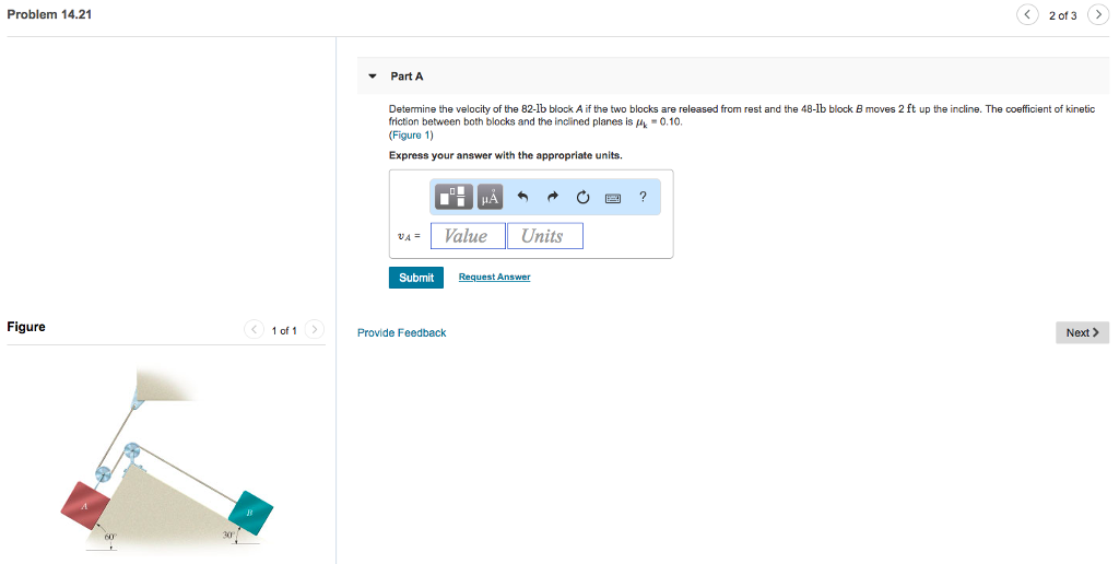 Solved Problem 14.21 〈 2013 >) Part A Determine the velocity | Chegg.com