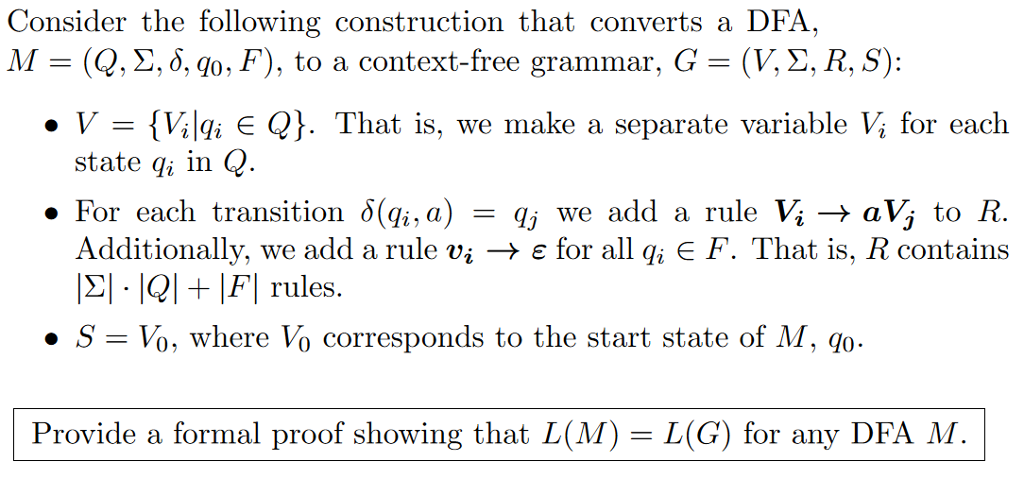 Solved Consider the following construction that converts a | Chegg.com