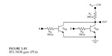 Solved P5.4. For the RTL NOR gate of Figure 5.85, determine | Chegg.com