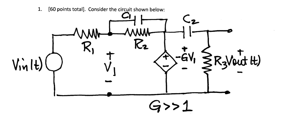 Solved Replace vin(t) with Vosinwt. Solve for the magnitude | Chegg.com