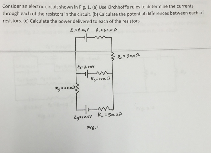Solved Consider an electric circuit shown in Fig. 1. (a) Use | Chegg.com