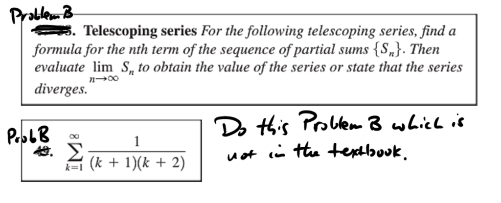 Solved For the following telescoping series, find a formula | Chegg.com