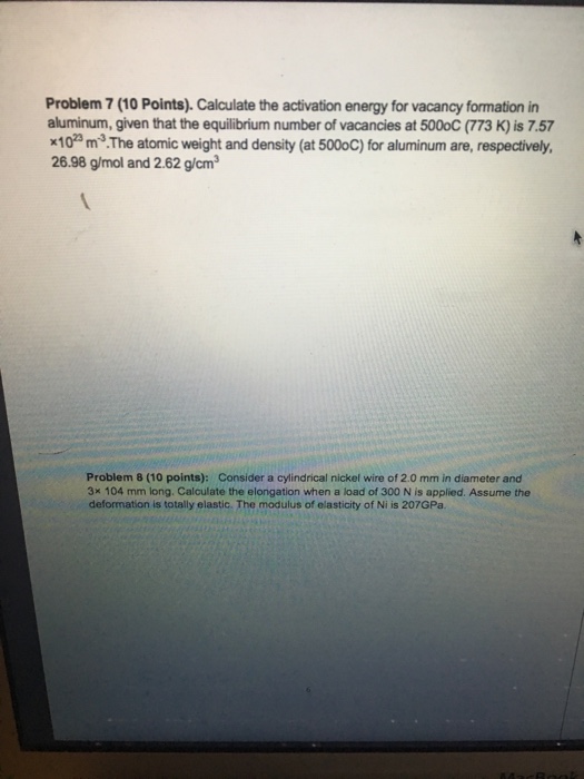 Solved Calculate the activation energy for vacancy formation | Chegg.com