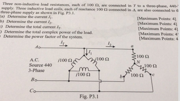Solved Three non-inductive load resistances, each of 100 Ω, | Chegg.com