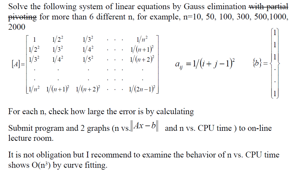 Solve the following system of linear equations by | Chegg.com