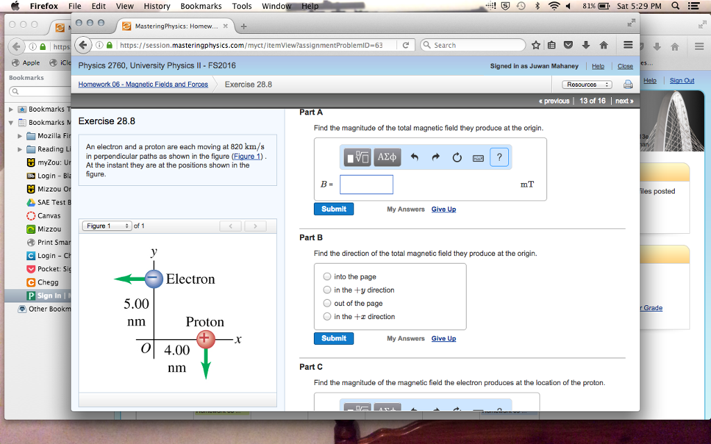 Solved An Electron And A Proton Are Each Moving At 820 Km S