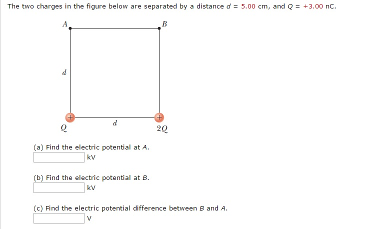 Solved The two charges in the figure below are separated by | Chegg.com