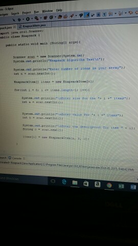 Solved Project 5 for solving a 0-1 Knapsack | Chegg.com