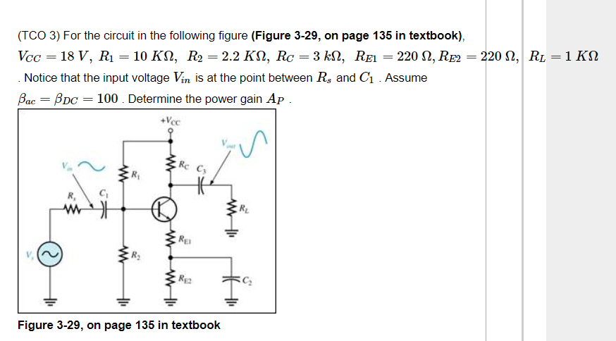 Solved (TCO 3) For the circuit in the following figure | Chegg.com