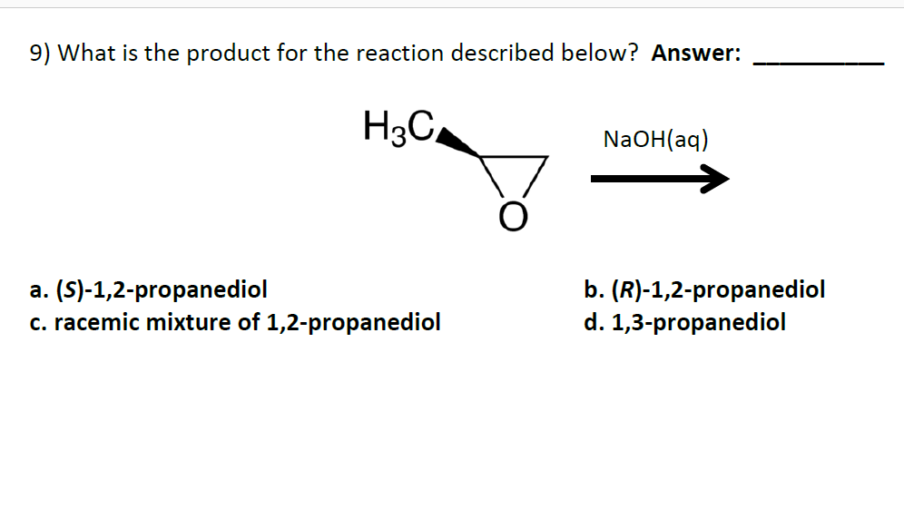 Solved What is the product for the reaction described below? | Chegg.com
