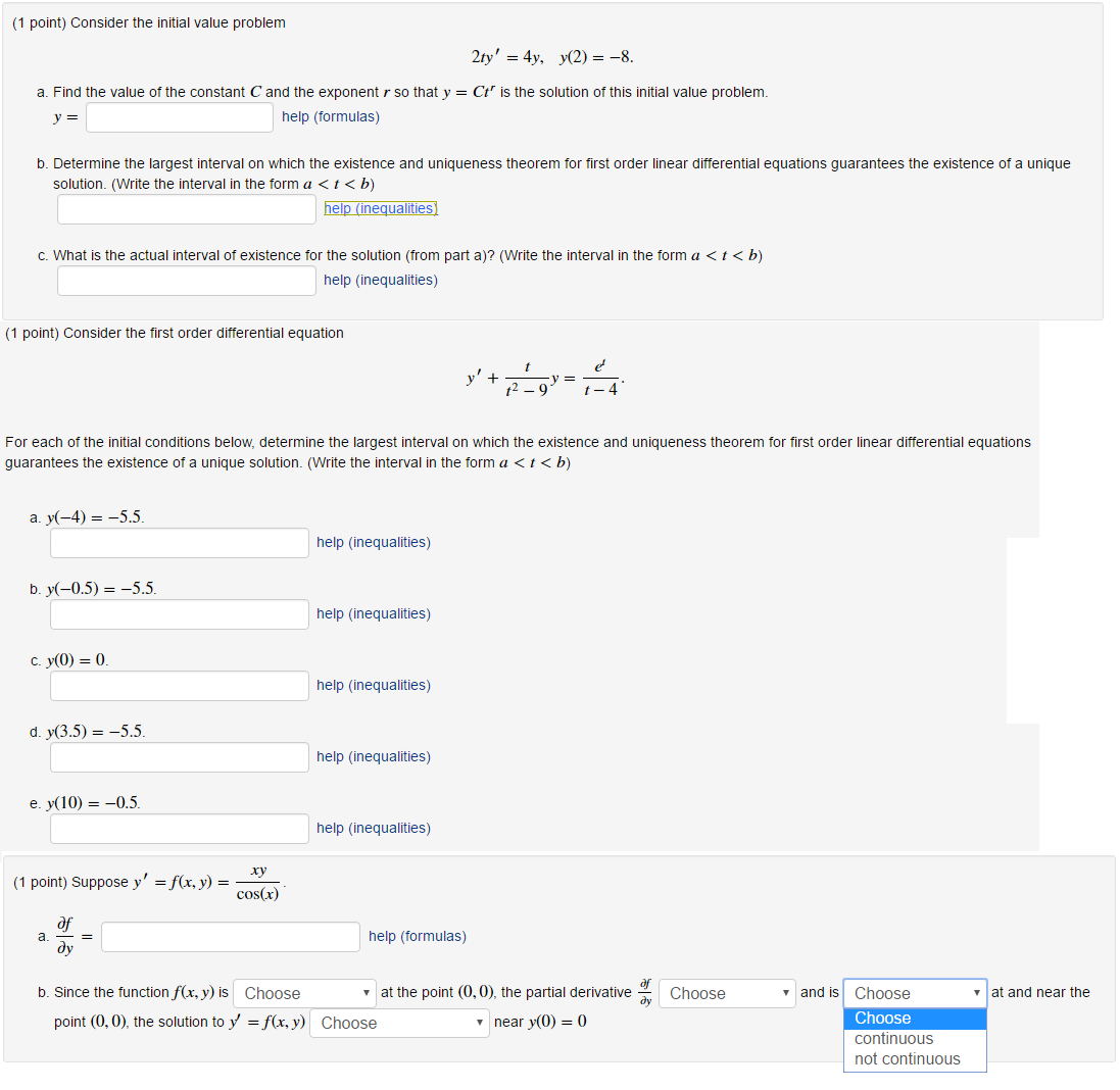 Solved Consider the initial value problem 2ty' = 4y, y(2) = | Chegg.com