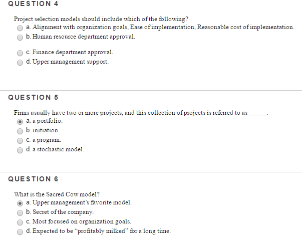 Solved QUESTION 1 Successful Project Management (PM) | Chegg.com