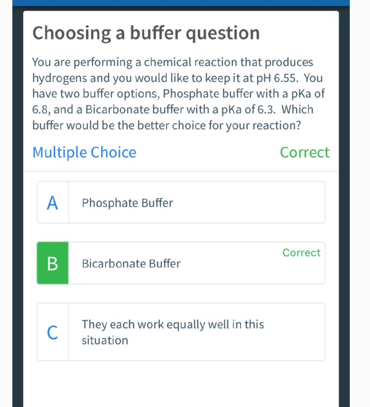 Solved Choosing a buffer question You are performing a | Chegg.com