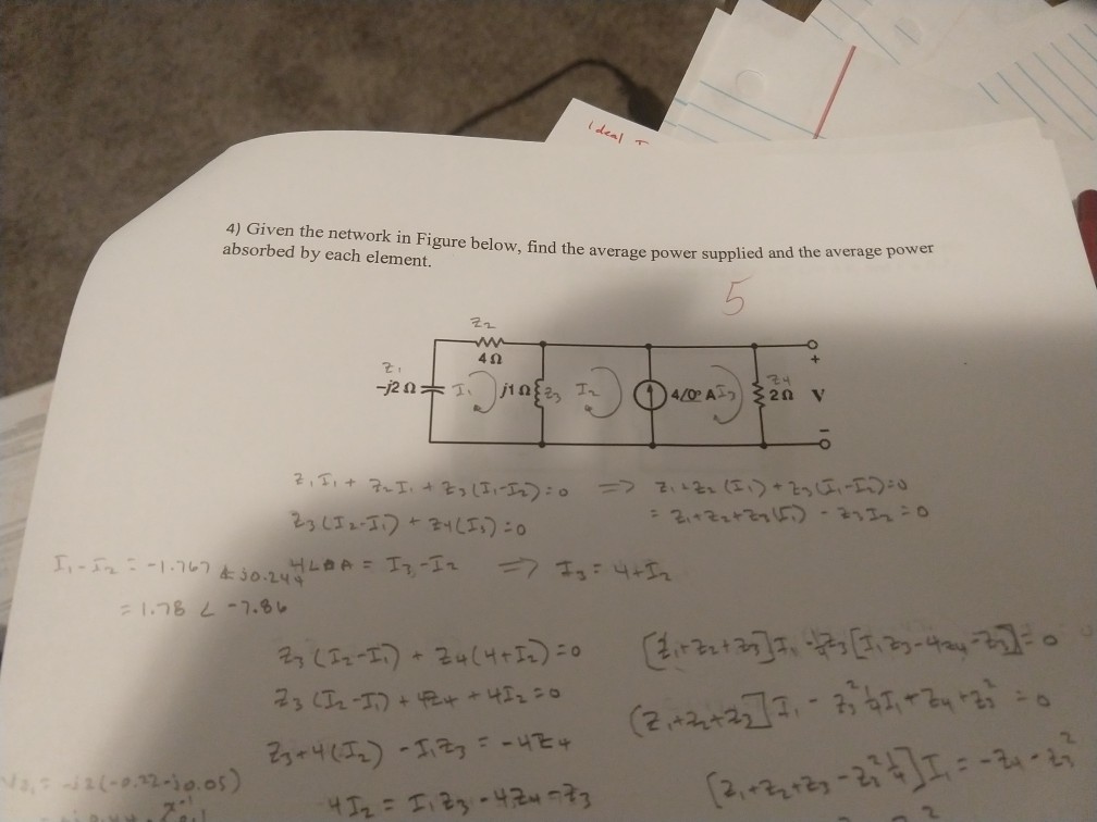 Solved 4) Given the network in Figure below, find the | Chegg.com