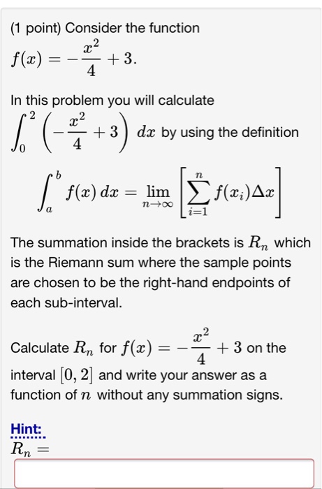 Solved: Consider The Function F(x) = X^2/4 +3 In This Prob... | Chegg.com