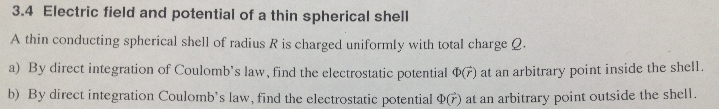 Solved Electric field and potential of a thin spherical | Chegg.com