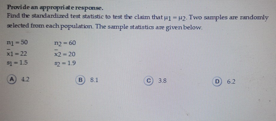 Solved Provide An Appropriate Response Find The
