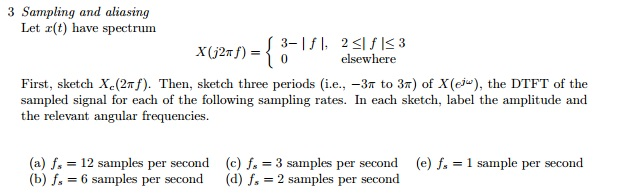 Solved First, sketch X_c(2pi f). Then, sketch three periods | Chegg.com