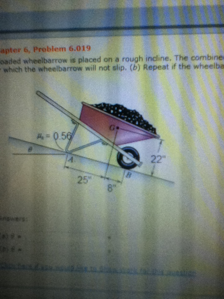 Wheelbarrow is placed on a rough incline. The combine | Chegg.com