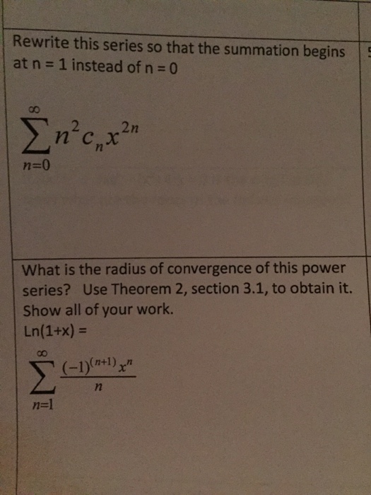 Solved Rewrite this series so that the summation begins at | Chegg.com