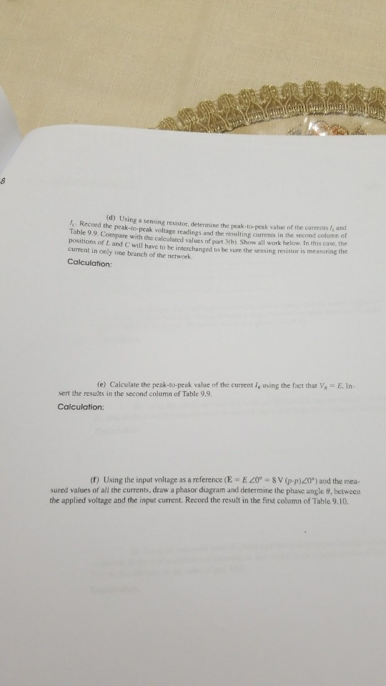 Solved Part 3 R-L-C Parallel Network (a) Construct the | Chegg.com
