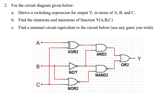 Solved 2. For the circuit diagram given below: a. Derive a | Chegg.com