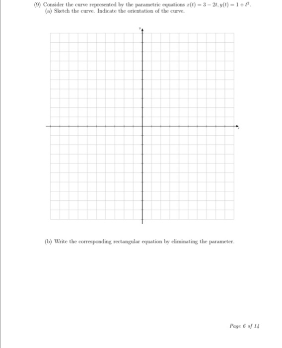 Solved (9) Consider the curve represented by the parametric | Chegg.com