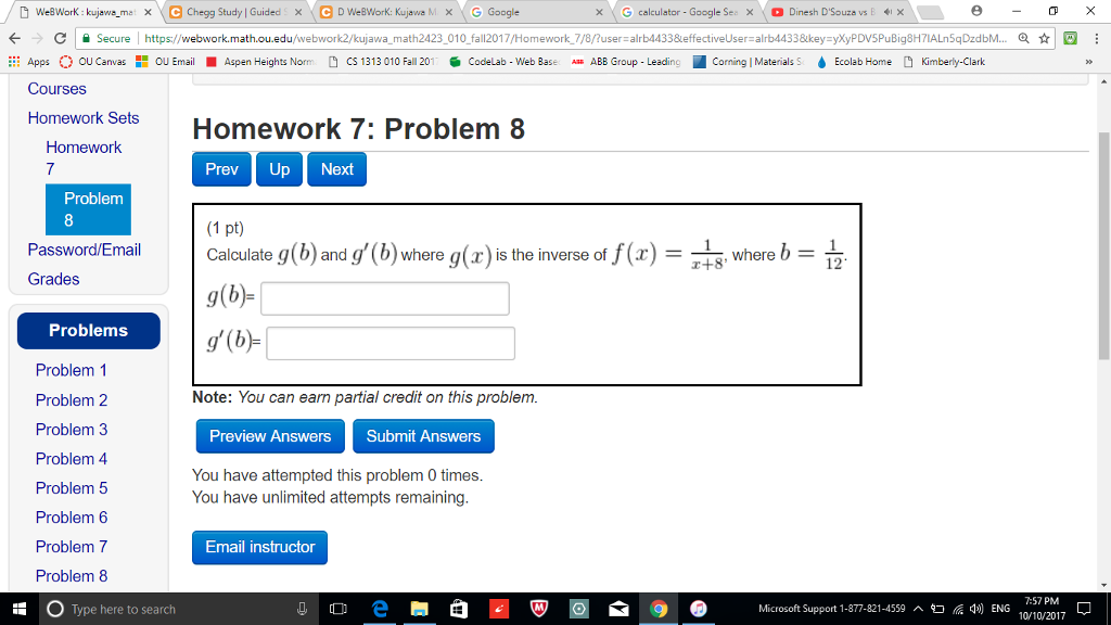Solved D WeBWorK: kujawe-me ← -C Secure O ou Canvas XvG | Chegg.com