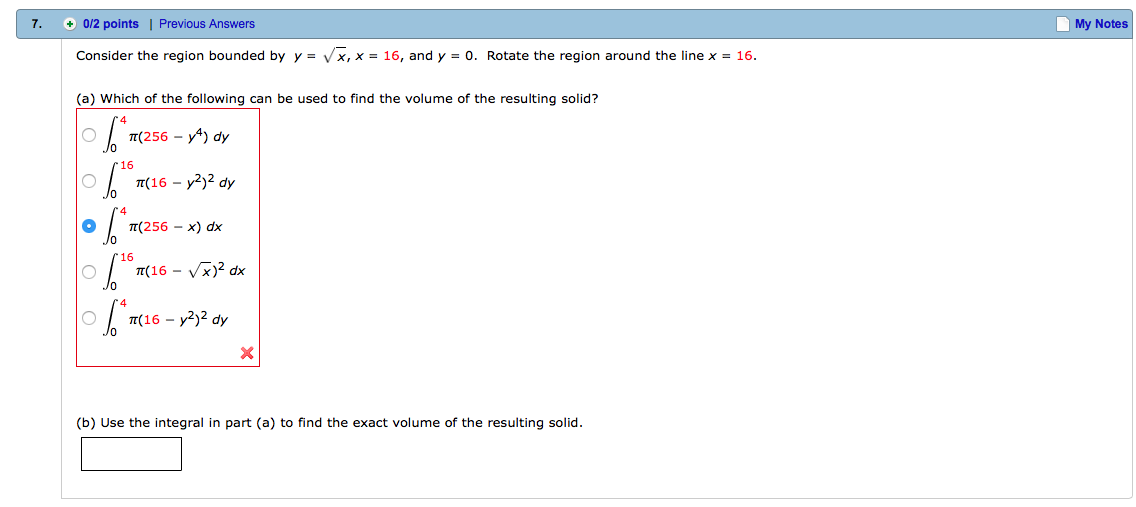 Solved Consider the region bounded by y = root x, x = 16, | Chegg.com