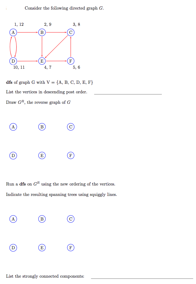 Solved Consider the following directed graph G 1, 12 2, 9 3, | Chegg.com