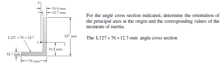 Solved For the angle cross section indicated, determine | Chegg.com