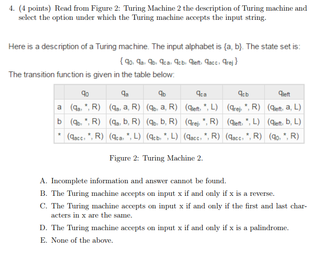 Solved 3. (4 points) Read from Figure 1: Turing Machine 1 | Chegg.com