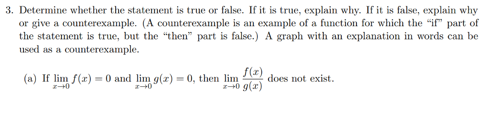 Solved 3. Determine whether the statement is true or false. | Chegg.com