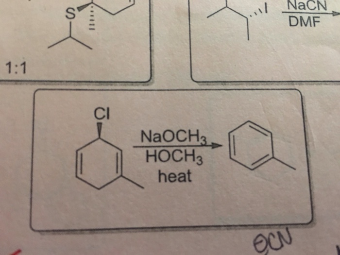Solved I NaCN DMF Cl HOCH3 \ heat | Chegg.com