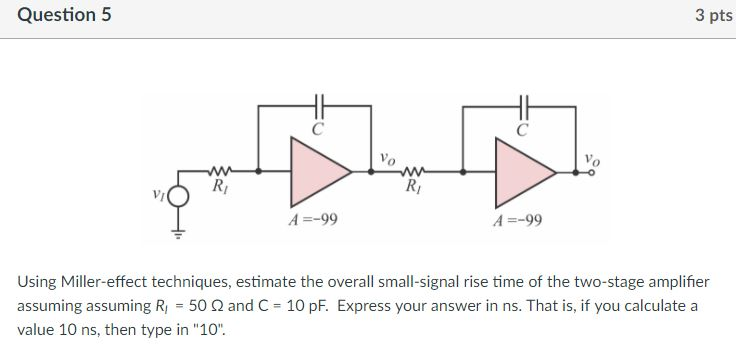 Solved Using Miller-effect techniques, estimate the | Chegg.com