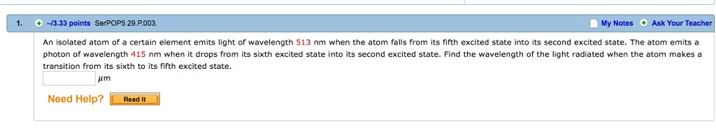 Solved An Isolated Atom Of A Certain Element Emits Light Of 1782