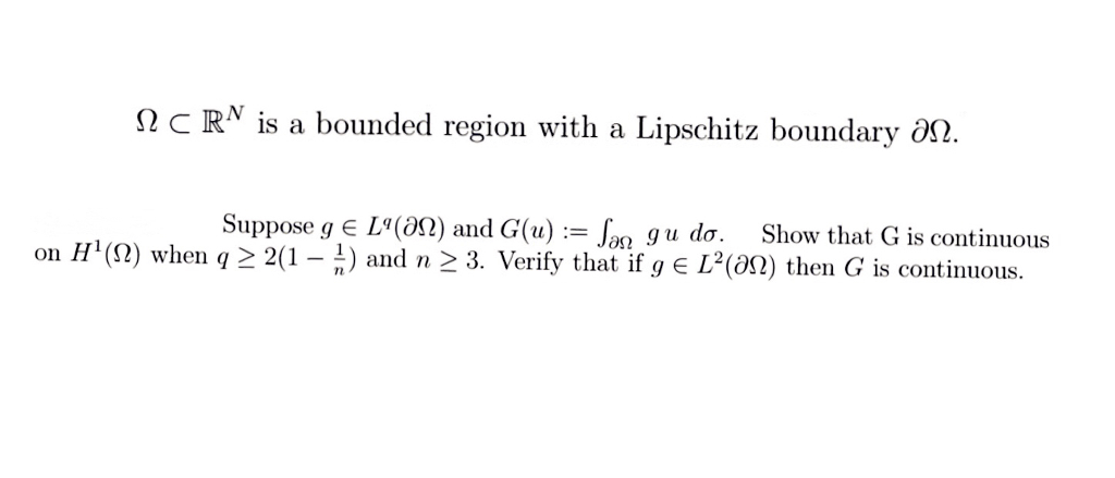 Solved 2CR is a bounded region with a Lipschitz boundary a2. | Chegg.com