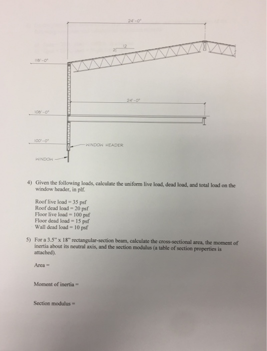 Solved Given the following loads, calculate the uniform live | Chegg.com