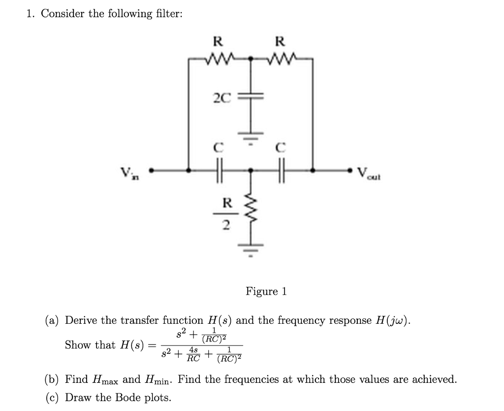 Solved Consider the following filter: Derive the transfer | Chegg.com