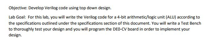 Objective: Develop Verilog code using top down | Chegg.com