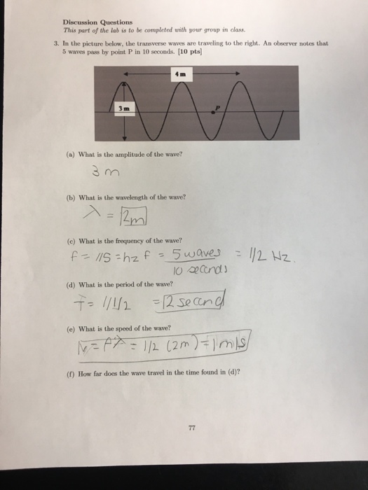 Solved In the picture below, the transverse waves are | Chegg.com
