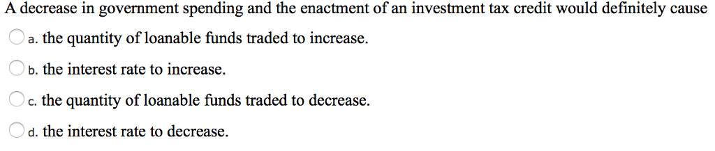 Solved A decrease in government spending and the enactment | Chegg.com