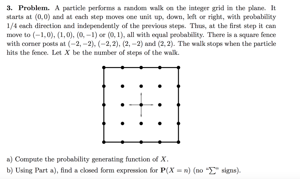 3. Problem. A particle performs a random walk on the | Chegg.com