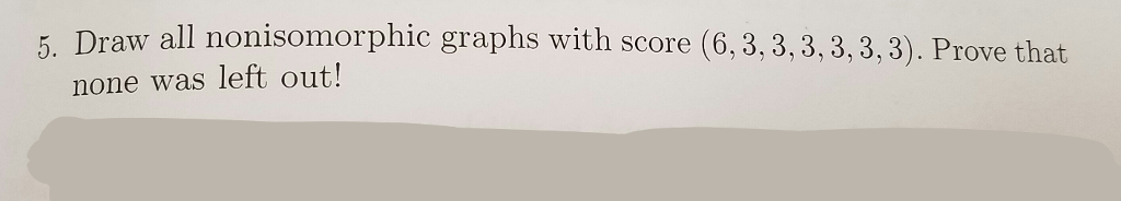Solved Draw all no isomorphic graphs with score (6, 3, 3, 3, | Chegg.com
