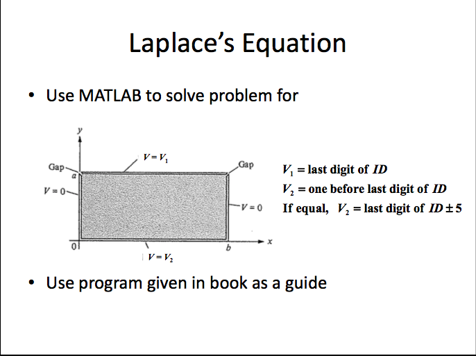 Laplace's Equation Use MATLAB to solve problem for | Chegg.com
