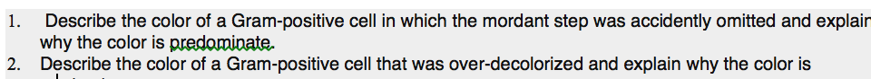 Solved Describe the color of a Gram-positive cell in which | Chegg.com
