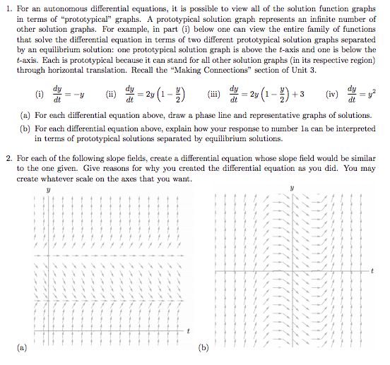 Solved 1. For an autonomous differential equations, it is | Chegg.com